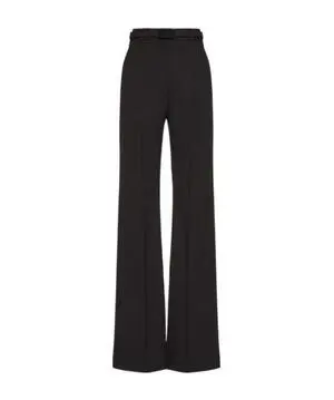 Valentino Garavani Vlogo Belt Wide-leg Trousers - Black