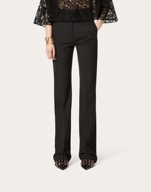 Valentino Garavani Vlogo Belt Wide-leg Trousers