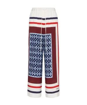 Valentino Garavani Striped Silk-cady Trousers - Blue