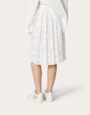 Valentino Garavani Floral-lace Pleated Skirt