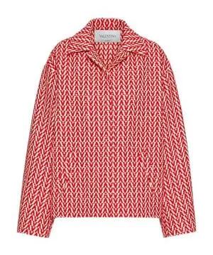 Valentino Garavani Optical Bouclé Classic-collar Jacket - Pink