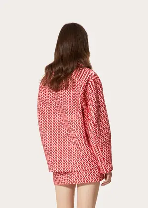 Valentino Garavani Optical Bouclé Classic-collar Jacket
