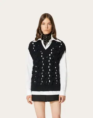 Valentino Garavani Open-knit Wool-blend Vest