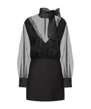 Valentino Garavani Vltn Silk Mni Drss W/ Lace Detail And Pu