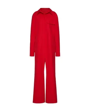 Valentino Garavani Compact Popeline Jumpsuit - Red