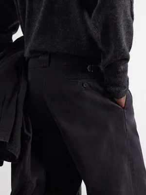 YOKE Wide-leg Garment-dyed Pleated Cotton-twill Trousers