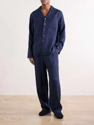 Derek Rose Sicily 1 Linen-canvas Pyjama Set