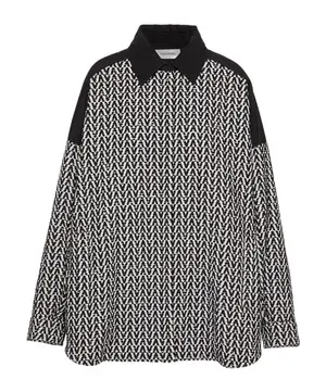 Valentino Garavani Optical Bouclé Drawstring-waist Jacket - Black