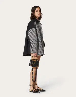 Valentino Garavani Optical Bouclé Drawstring-waist Jacket