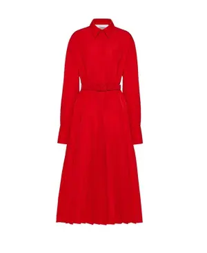 Valentino Garavani Vlogo Belted Shirt Dress - Red