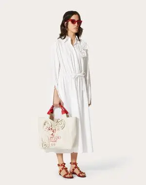 Valentino Garavani Floral Appliqué Shirtdress