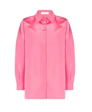 Valentino Garavani Faille Pea Coat - Rose Red