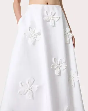 Valentino Garavani Embroidered Compact Popeline Midi Skirt
