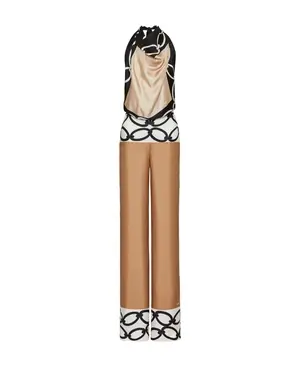 Valentino Garavani Chain 1967 Foulard Silk Jumpsuit - Nude