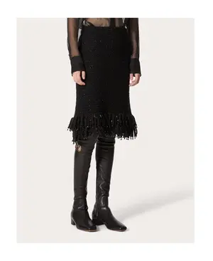 Valentino Garavani Logo Embroidered Skirt
