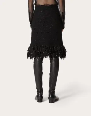 Valentino Garavani Logo Embroidered Skirt