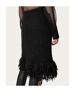 Valentino Garavani Logo Embroidered Skirt