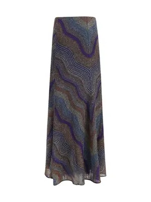 Missoni Sequined Chevron Patterned Long Skirt