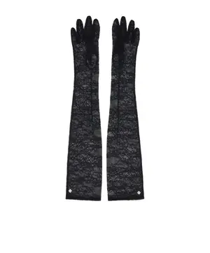 HANDSOME STOCKHOLM Long Lace Gloves - Black