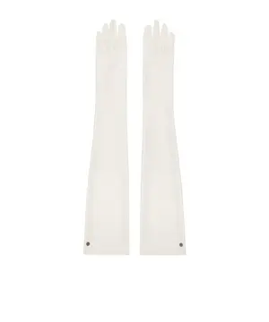 HANDSOME STOCKHOLM Extra-long Satin Gloves - Ivory