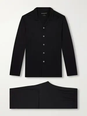 Derek Rose Basel 1 Stretch-modal Jersey Pyjama Set - Black