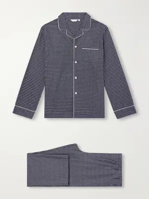 Derek Rose Braemar 32 Checked Cotton-twill Pyjama Set - Blue