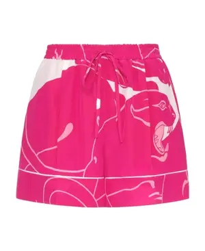 Valentino Garavani Panther Crepe De Chine Shorts - Pink