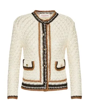 Valentino Garavani Crochet-knit Jacket - White