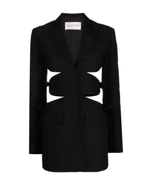 Valentino Garavani Cut-out Single-breasted Blazer - Black