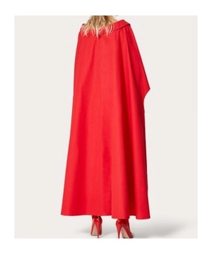 Valentino Garavani Cape-detail Cotton Maxi Dress