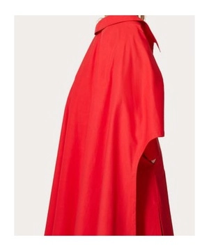 Valentino Garavani Cape-detail Cotton Maxi Dress