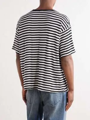 BODE Printed Striped Ribbed Cotton-jersey T-shirt