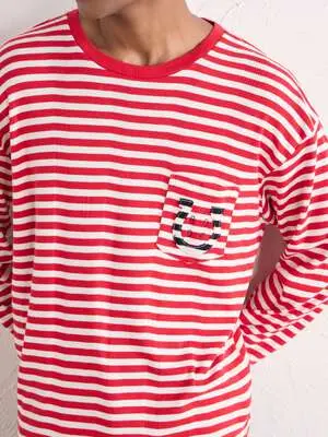 BODE Logo-embroidered Striped Ribbed Cotton-jersey T-shirt