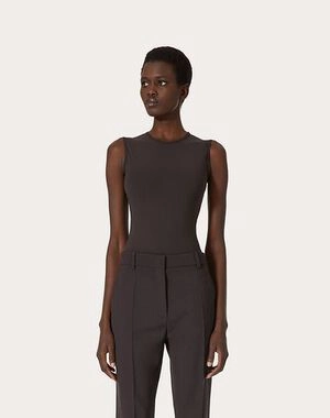 Valentino Garavani Logo-embroidered Sleeveless Bodysuit