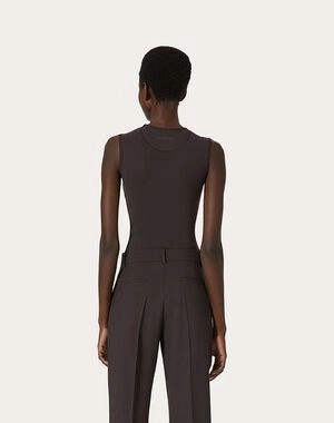 Valentino Garavani Logo-embroidered Sleeveless Bodysuit