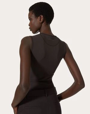 Valentino Garavani Logo-embroidered Sleeveless Bodysuit
