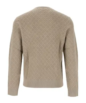 Emporio Armani Textured Crewneck Knitted Sweater