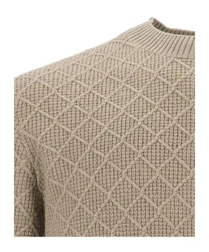 Emporio Armani Textured Crewneck Knitted Sweater