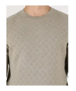 Emporio Armani Textured Crewneck Knitted Sweater