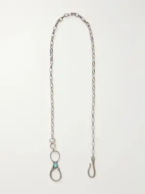 Kapital Tone And Turquoise Wallet Chain - Silver