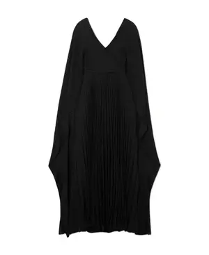 Valentino Garavani Shawl Effect Pleated Extra-long Dress