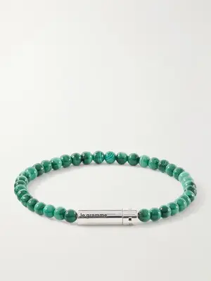 Le Gramme 11g Malachite Beads Bracelet