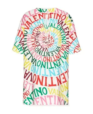 Valentino Garavani Logo Ringed Crepe Chine Dress
