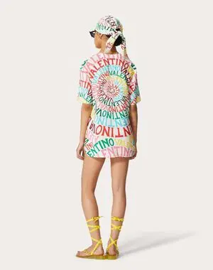 Valentino Garavani Logo Ringed Crepe Chine Dress