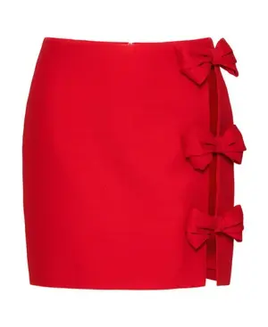 Valentino Garavani Bow Detailed Mini Skirt - Red