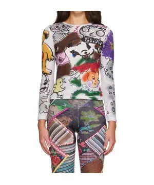 CHOPOVA LOWENA Spray It Fitted Mesh Top - Multicolor