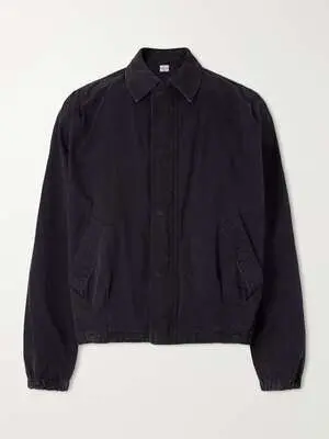 YOKE Garment-dyed Cotton-twill Blouson Jacket - Black