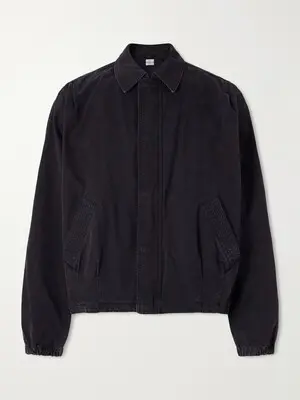 YOKE Garment-dyed Cotton-twill Blouson Jacket - Black
