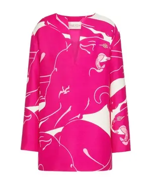 Valentino Garavani Short Dress In Crepe Couture Panther
