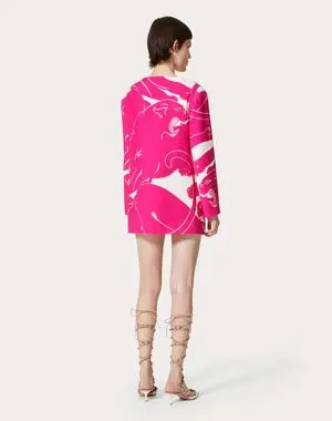 Valentino Garavani Short Dress In Crepe Couture Panther